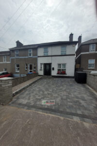 Paved Driveway with Multicoloured Grey Brick and Charcoal Border in ...