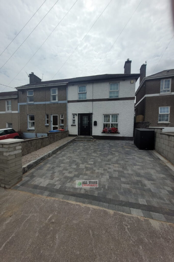 Patio with Slane Rustic Brick and Charcoal Border in Dripsey, Co. Cork ...